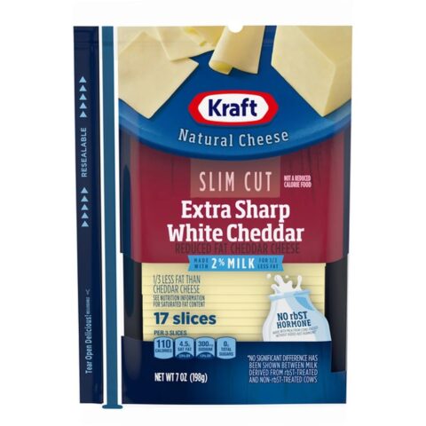 Slim Cut Extra Sharp White Cheddar (2% Milk) - Kraft Natural Cheese