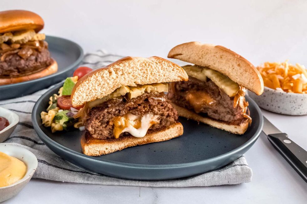 Cheddar-Stuffed Burgers - Kraft Natural Cheese